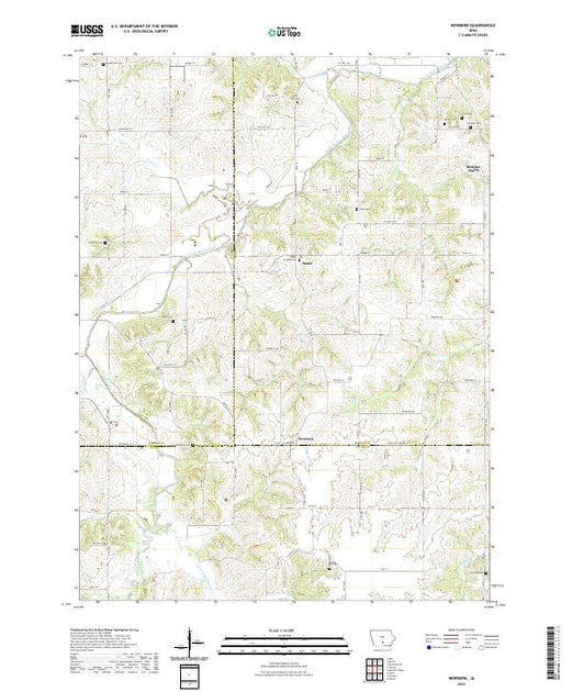 US Topo 7.5-minute map for Newbern IA – American Map Store