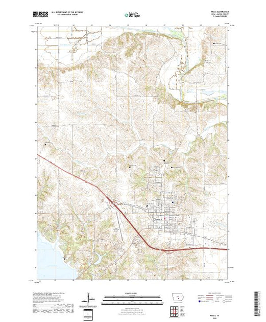 US Topo 7.5-minute map for Pella IA – American Map Store