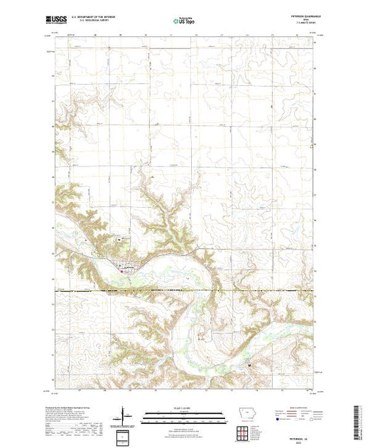 US Topo 7.5-minute map for Peterson IA – American Map Store