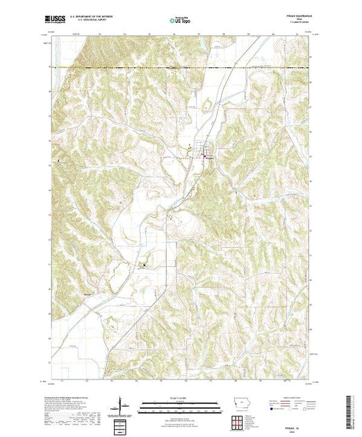 US Topo 7.5-minute map for Pisgah IA – American Map Store