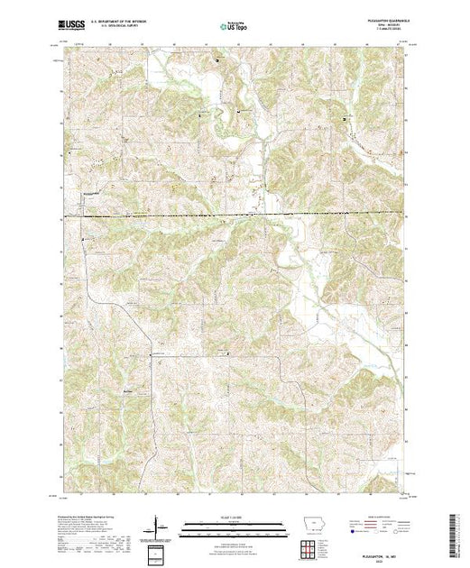 US Topo 7.5-minute map for Pleasanton IAMO – American Map Store