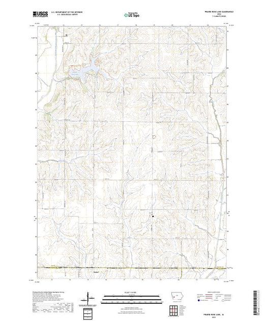 US Topo 7.5-minute map for Prairie Rose Lake IA – American Map Store