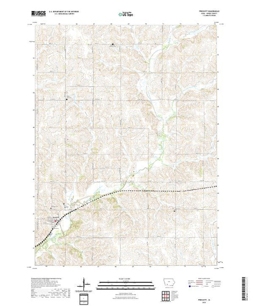 US Topo 7.5-minute map for Prescott IA – American Map Store