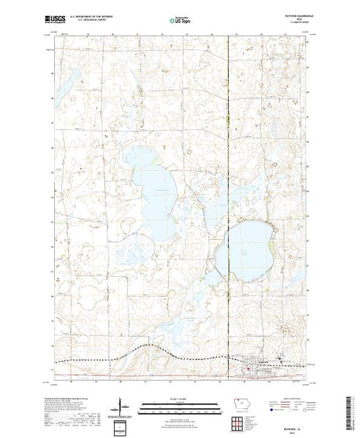US Topo 7.5-minute map for Ruthven IA – American Map Store