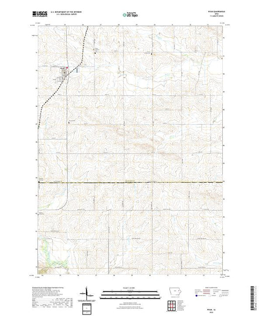 US Topo 7.5-minute map for Ryan IA – American Map Store