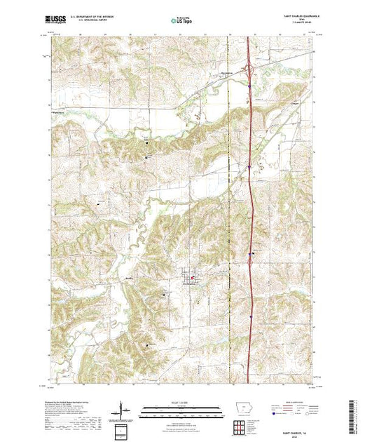 US Topo 7.5-minute map for Saint Charles IA – American Map Store