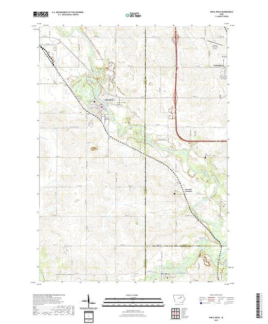 US Topo 7.5-minute map for Shell Rock IA – American Map Store