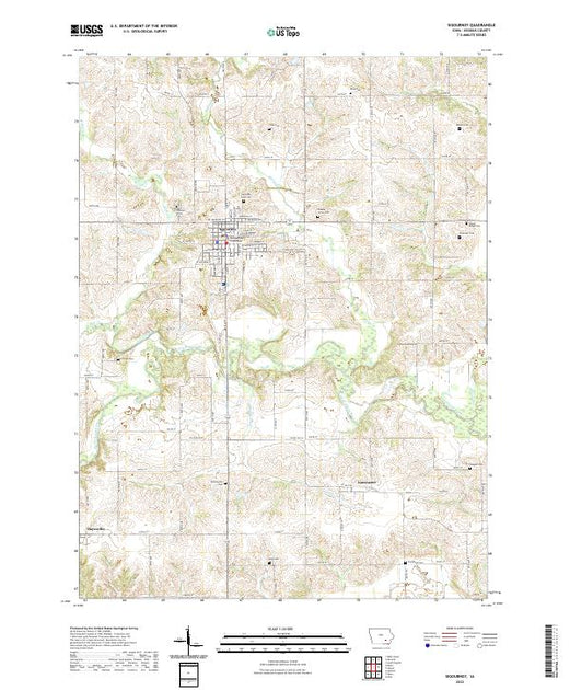 US Topo 7.5-minute map for Sigourney IA – American Map Store