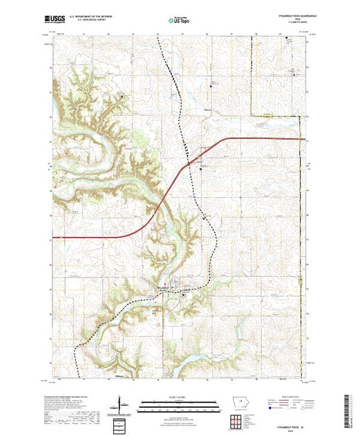 US Topo 7.5-minute map for Steamboat Rock IA – American Map Store