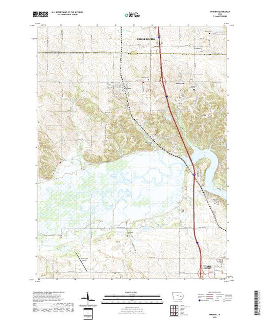 US Topo 7.5-minute map for Swisher IA – American Map Store