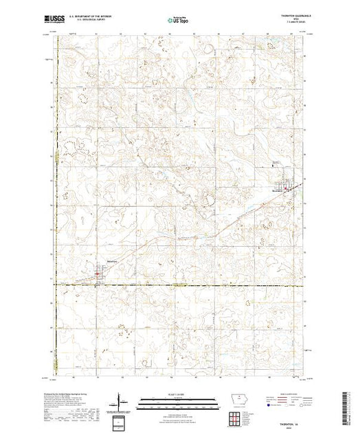 US Topo 7.5-minute map for Thornton IA – American Map Store