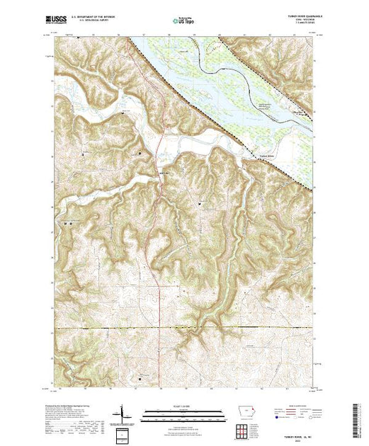 US Topo 7.5-minute map for Turkey River IAWI – American Map Store