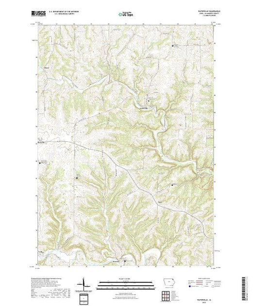 US Topo 7.5-minute map for Waterville IA – American Map Store