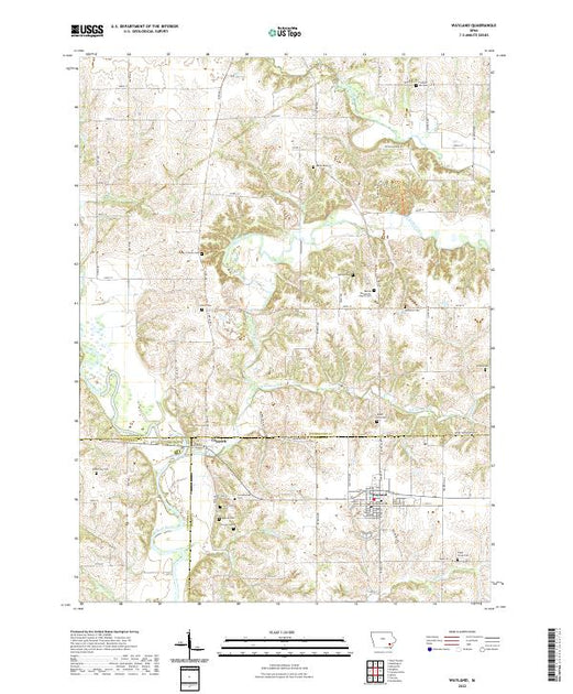 US Topo 7.5-minute map for Wayland IA – American Map Store
