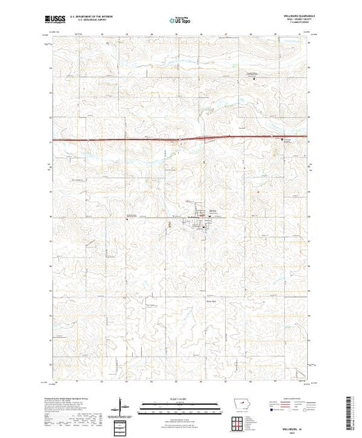 US Topo 7.5-minute map for Wellsburg IA – American Map Store