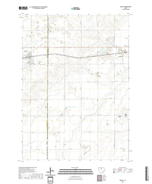 US Topo 7.5-minute map for Wesley IA – American Map Store