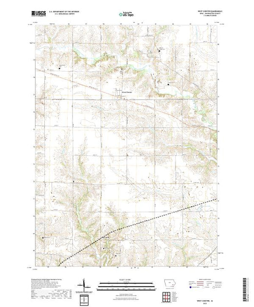 US Topo 7.5-minute map for West Chester IA – American Map Store