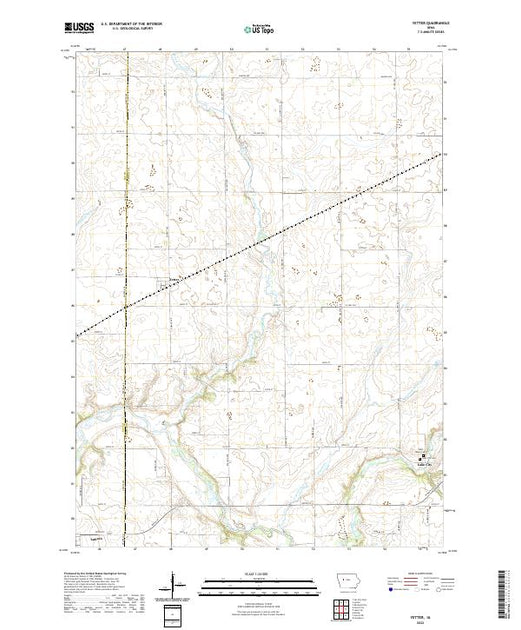 US Topo 7.5-minute map for Yetter IA – American Map Store