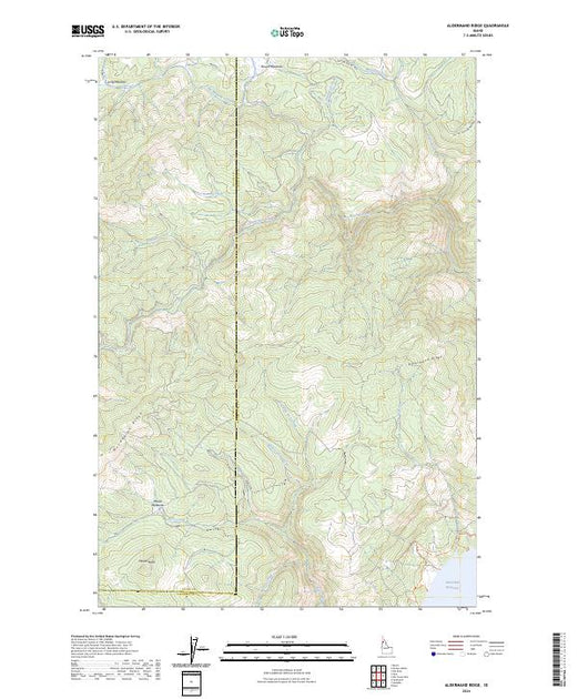US Topo 7.5-minute map for Aldermand Ridge ID – American Map Store