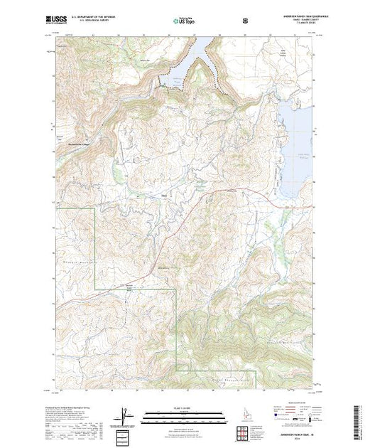 US Topo 7.5-minute map for Anderson Ranch Dam ID – American Map Store