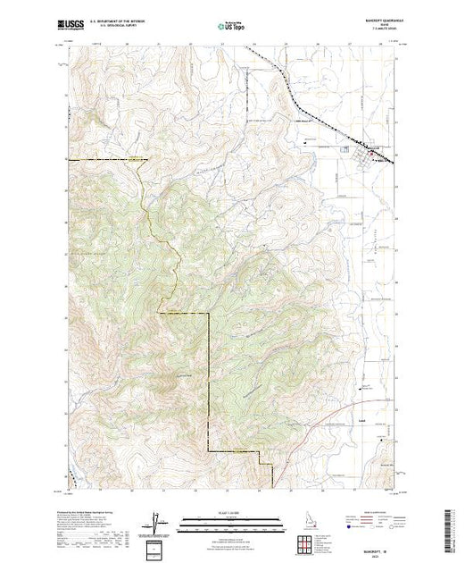 US Topo 7.5-minute map for Bancroft ID – American Map Store