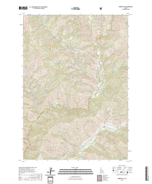 US Topo 7.5-minute map for Barber Flat ID – American Map Store