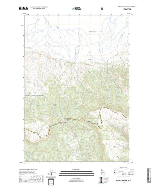 US Topo 7.5-minute map for Big Table Mountain IDMT – American Map Store