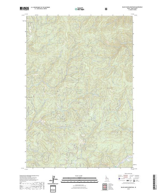 US Topo 7.5-minute map for Black Hawk Mountain ID – American Map Store