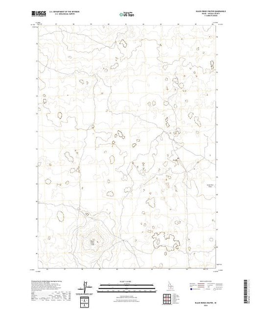 US Topo 7.5-minute map for Black Ridge Crater ID – American Map Store