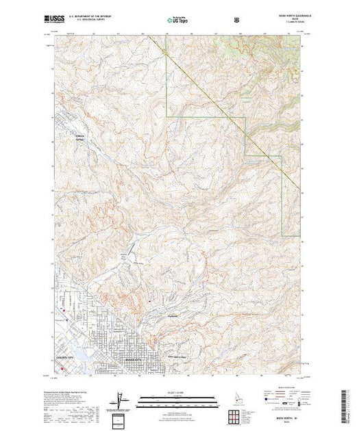 US Topo 7.5-minute map for Boise North ID – American Map Store