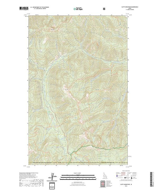 US Topo 7.5-minute map for Clifty Mountain ID – American Map Store