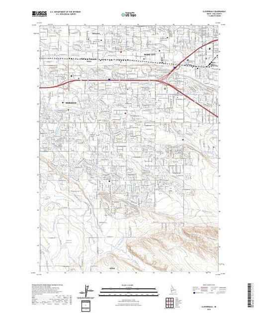 US Topo 7.5-minute map for Cloverdale ID – American Map Store