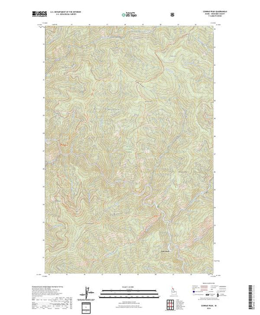 US Topo 7.5-minute map for Conrad Peak ID – American Map Store