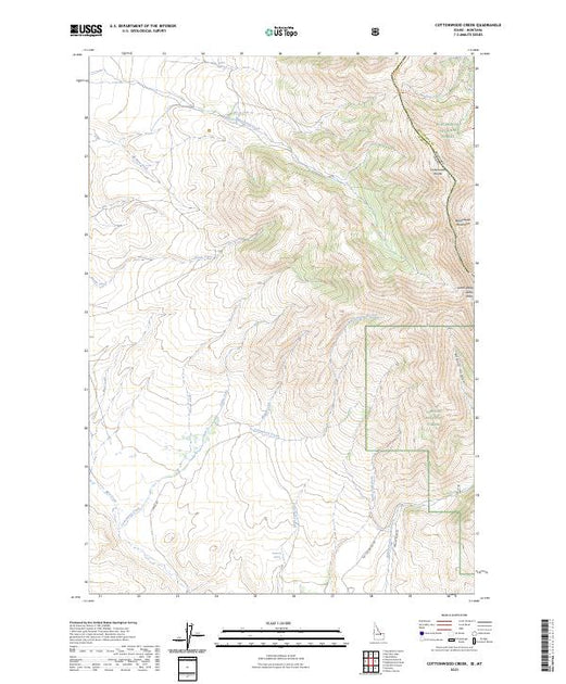 US Topo 7.5-minute map for Cottonwood Creek IDMT – American Map Store