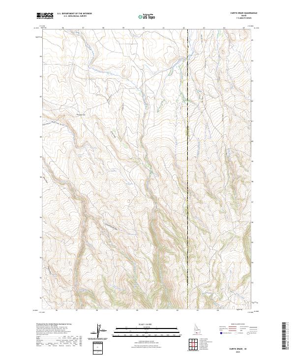 US Topo 7.5-minute map for Curtis Draw ID – American Map Store