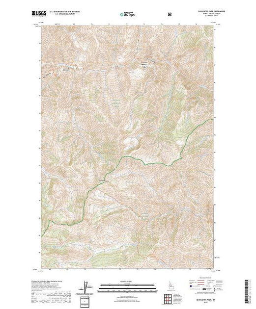 US Topo 7.5-minute map for Dave Lewis Peak ID – American Map Store