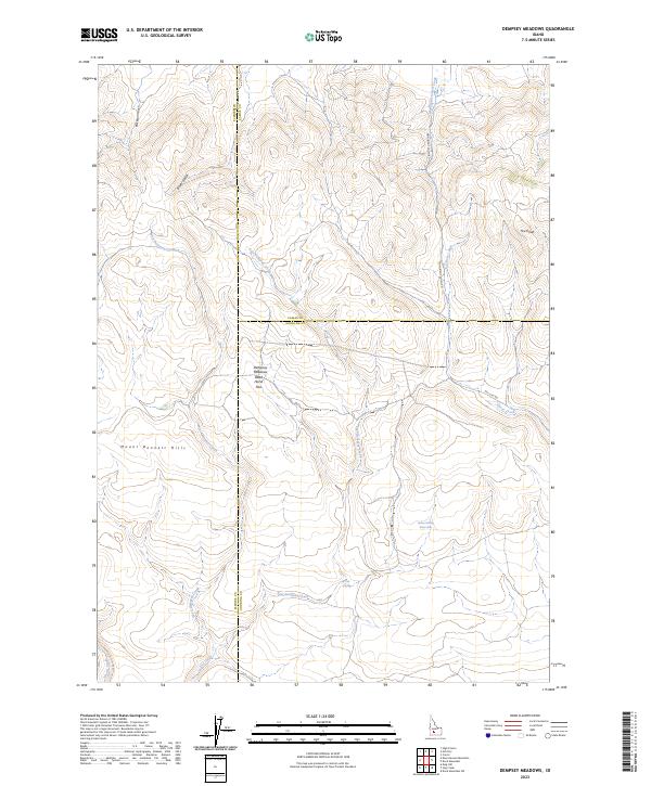 US Topo 7.5-minute map for Dempsey Meadows ID – American Map Store