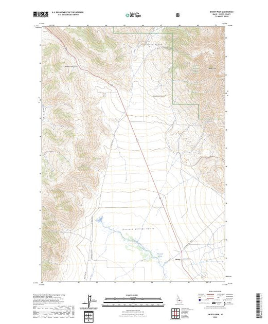 US Topo 7.5-minute map for Dickey Peak ID – American Map Store