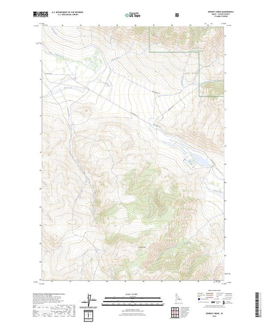 US Topo 7.5-minute map for Donkey Creek ID – American Map Store