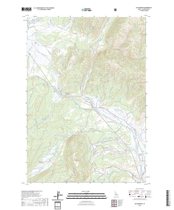 US Topo 7.5-minute map for Elk Meadow ID – American Map Store