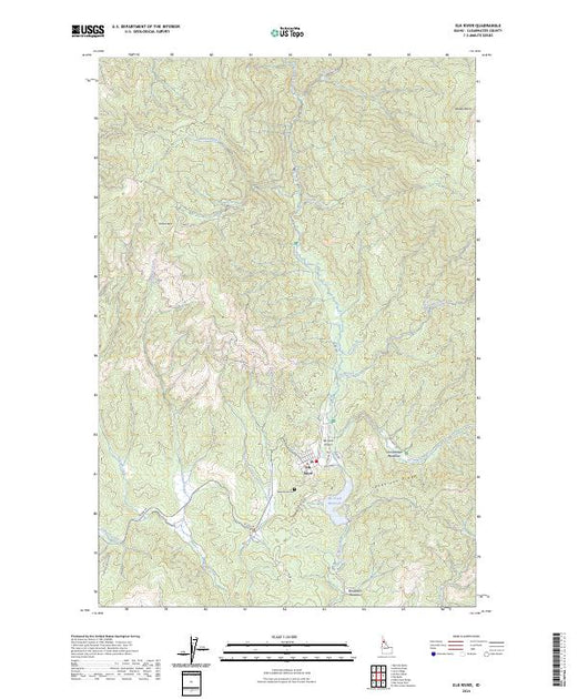 US Topo 7.5-minute map for Elk River ID – American Map Store