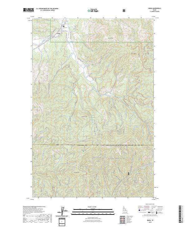 US Topo 7.5-minute map for Emida ID – American Map Store