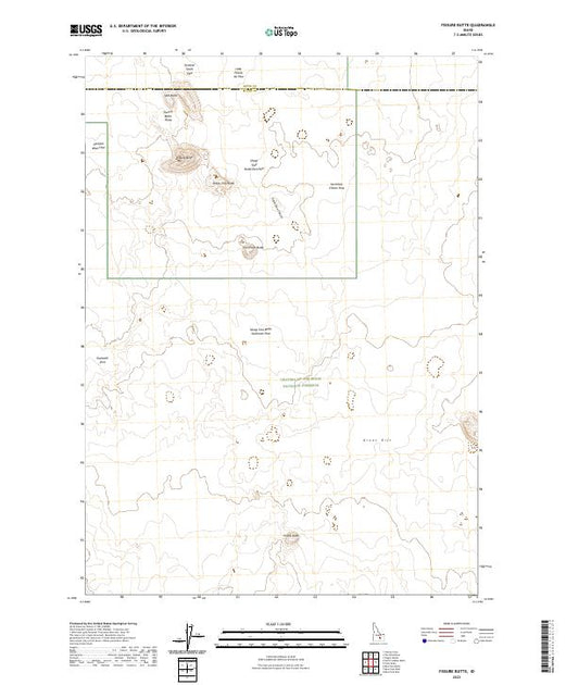 US Topo 7.5-minute map for Fissure Butte ID – American Map Store