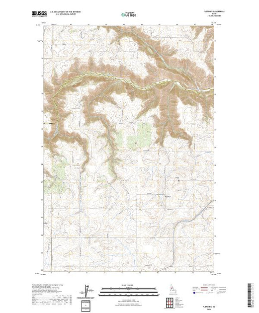 US Topo 7.5-minute map for Fletcher ID – American Map Store