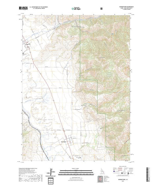 US Topo 7.5-minute map for Georgetown ID – American Map Store