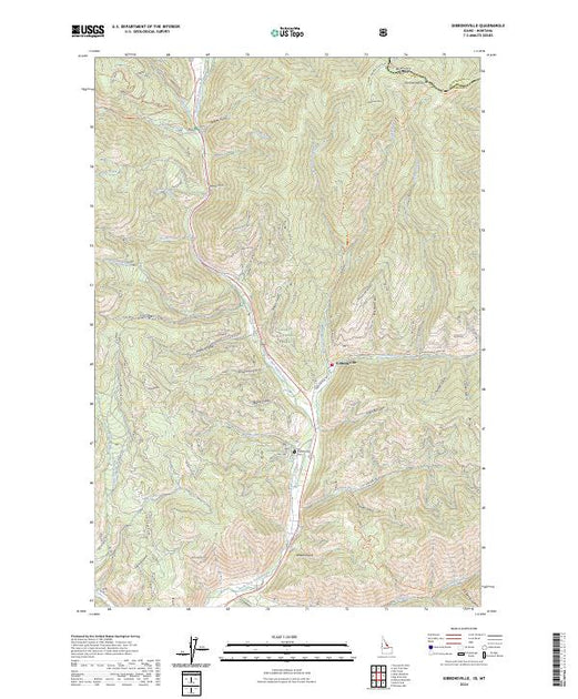 US Topo 7.5-minute map for Gibbonsville IDMT – American Map Store