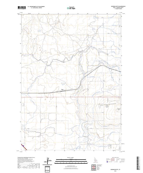 US Topo 7.5-minute map for Gooding Butte ID – American Map Store