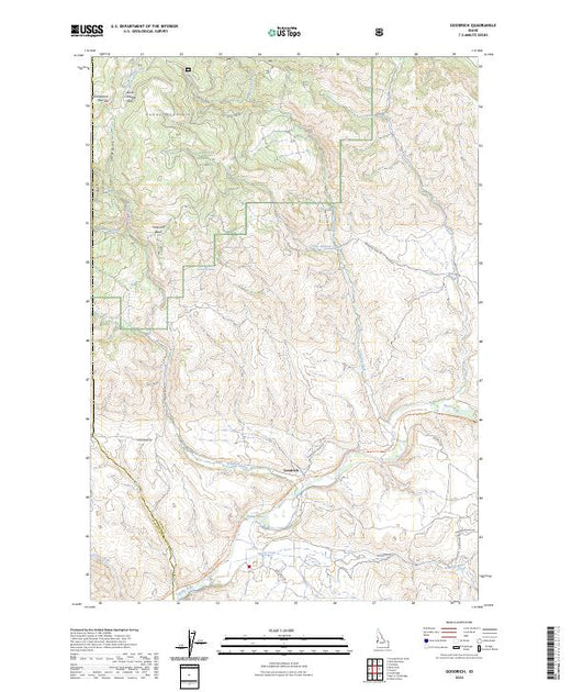 US Topo 7.5-minute map for Goodrich ID – American Map Store