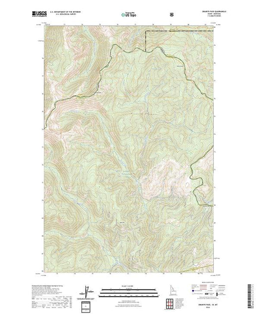 US Topo 7.5-minute map for Granite Pass IDMT – American Map Store