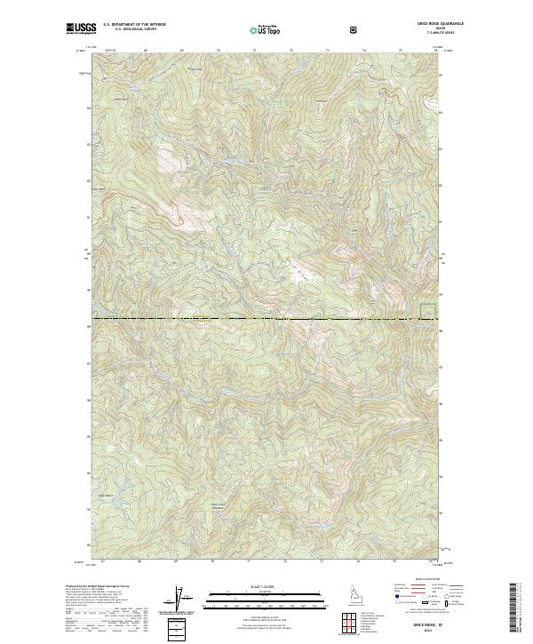US Topo 7.5-minute map for Grice Ridge ID – American Map Store